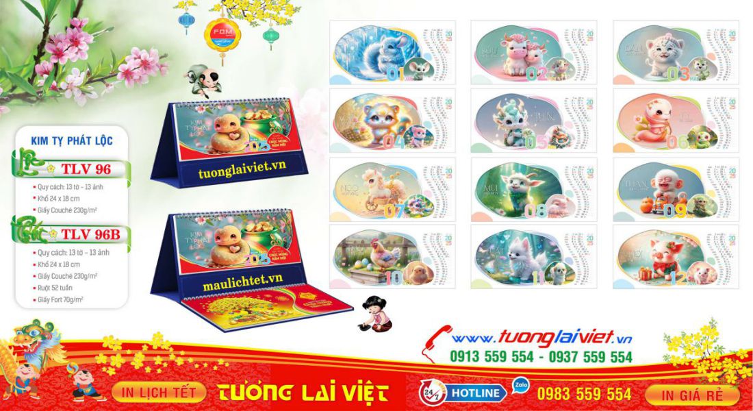 Mẫu Lịch Tết Để Bàn 2026 » Lịch Bloc Khổ Đại ☝️